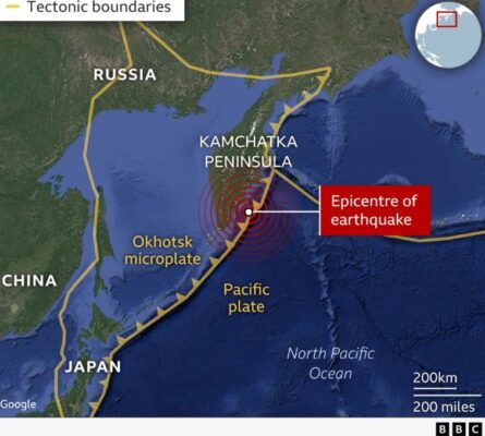 Geodynamics | kamchatka peninsula map bbc news updated