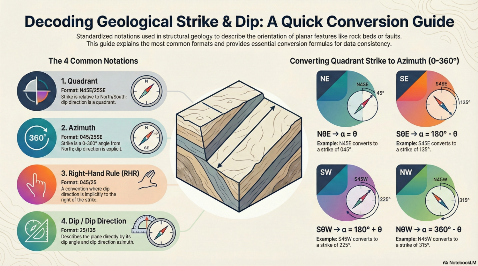 Tectonics and Structural Geology | Why Strike and Dip Conversions ...