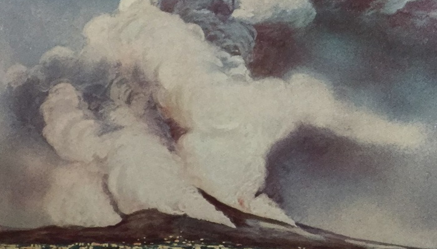 VolcanicDegassing | The first volcanic eruption to be photographed?
